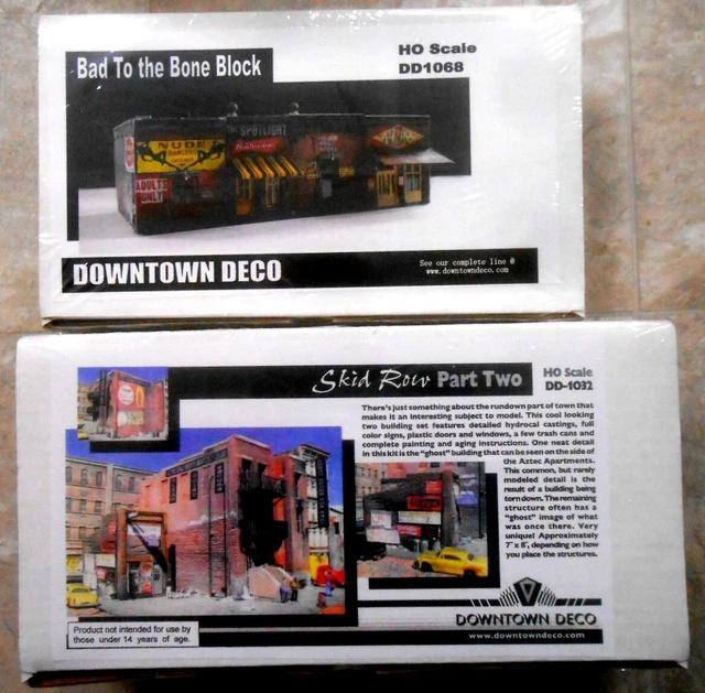 DOWNTOWN DECO HO Scale Special Priced 2 Kit Building Set Rundown Combo ...