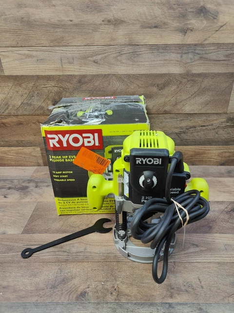 RYOBI 10 AMP Motor 2 Peak HP EVS Plunge Base Router Model RE180PL1G 1 ...