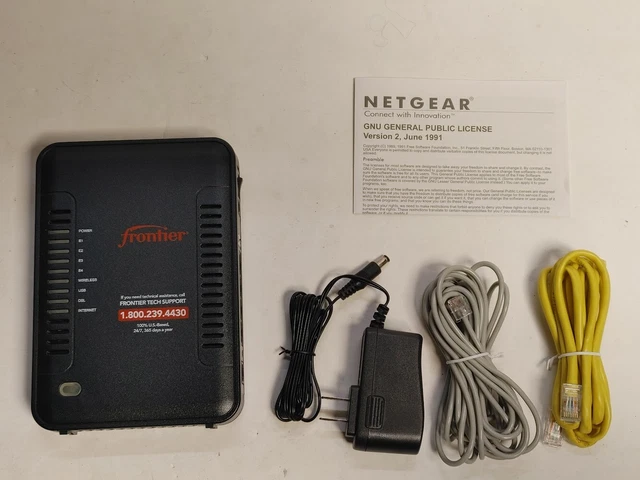 NETGEAR FRONTIER 7550 ADSL2+ Modem Router B90-755044-15 w/ Power Supply ...