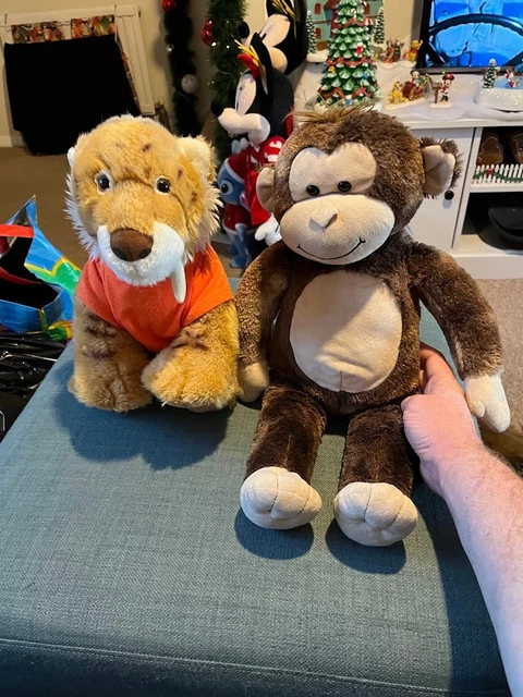 SABERTOOTH TIGER AND Monkey Build-A-Bear Bundle Plush Soft Toys 13" and ...