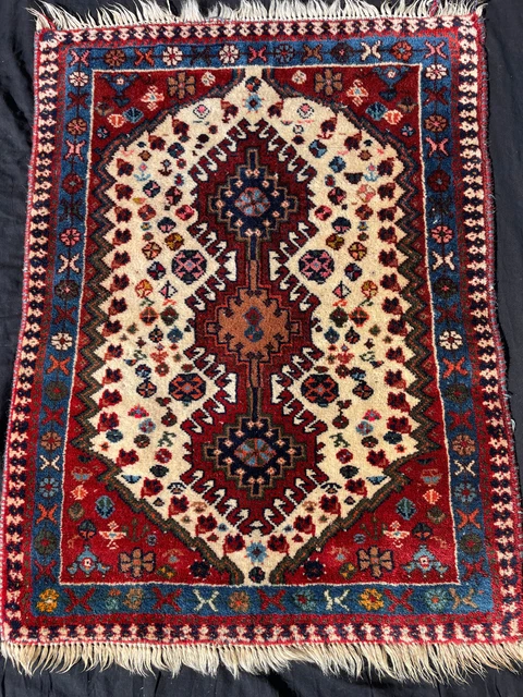 YALAMEH PERSIAN RUG magnifique tapis persan tribal village 90 x 65 cm ...