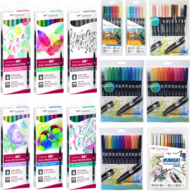 TOMBOW ABT DUAL Brush Pen Kits Wallets Packs Sets All Options Available ...