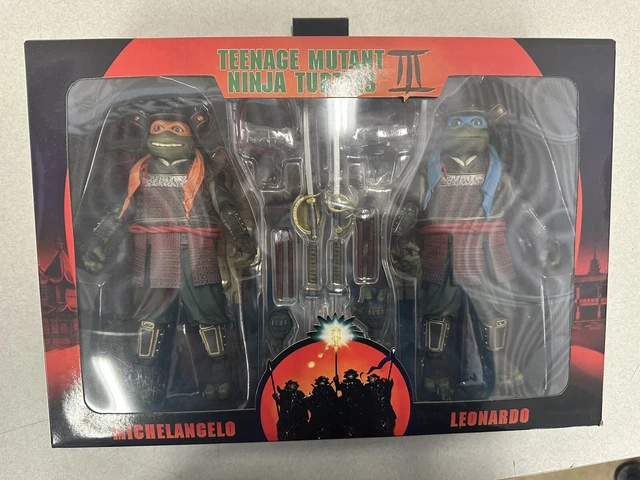 NECA TEENAGE MUTANT Ninja Turtles 3 Michelangelo Leonardo Pack de 2 ...