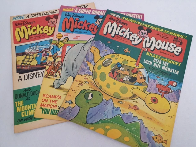 ORIGINAL VINTAGE WALT DISNEY MICKEY MOUSE Comics Magazines 1978 with ...