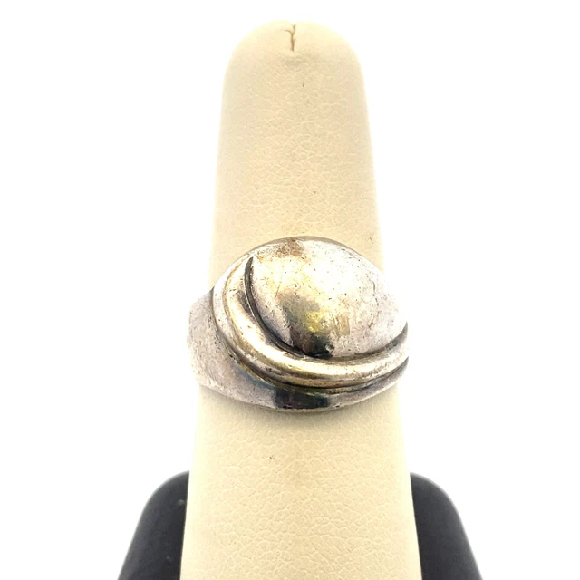 VTG ESTATE TAXCO Mexico Sterling Silver Artisan Modernist Design Size 8 ...