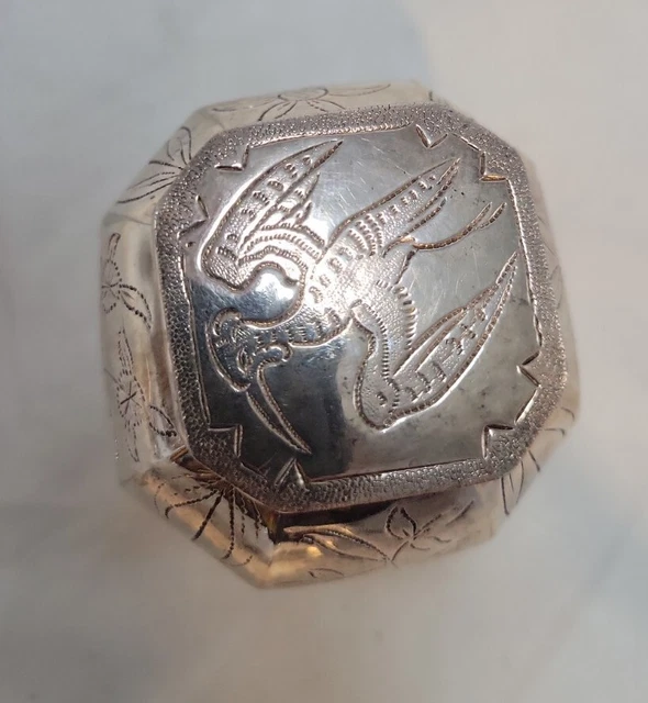 VTG MMA METROPOLITAN Museum of Art 8 Sided Trinket Box Engraved Silver ...