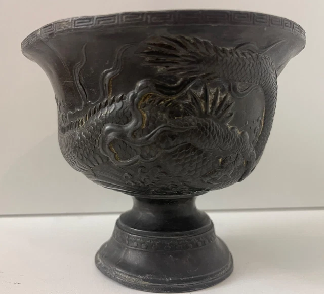 JAPON COUPE SUR piédouche à offrande XIXe Dragon EUR 226,80 - PicClick FR