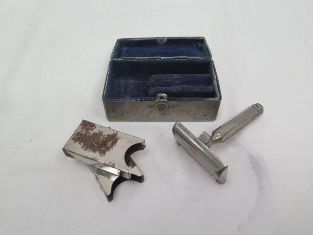 VINTAGE 1919 EVER-READY safety razor with tins in lined case £14.99 ...