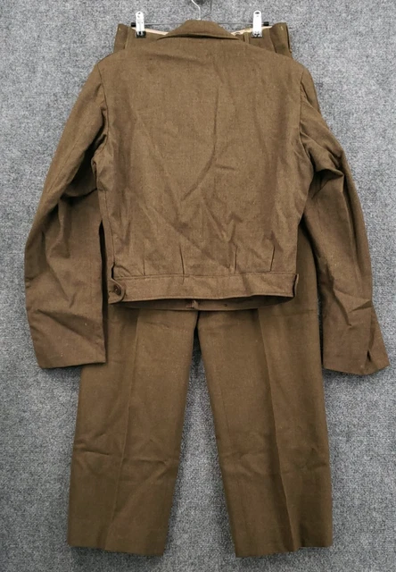 VINTAGE WW2 MILITARY Pants Suit Mens 38L Brown WWII US Army Field ...