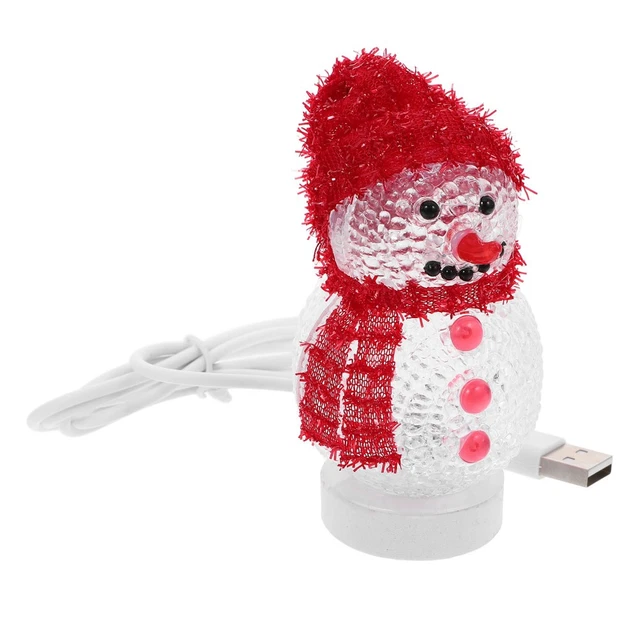 SNOWMAN CHRISTMAS NIGHT Light Usb Lighted Indoor Decor Winter ...