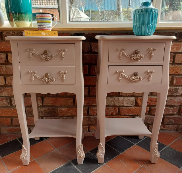 Toulouse silver 2 drawer bedside table store
