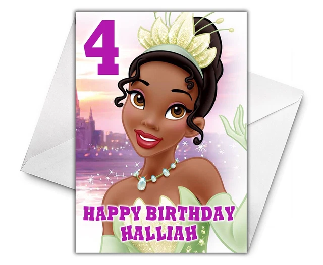 PRINCESS TIANA PERSONALISED Birthday Card - Disney Princesses Greetings ...