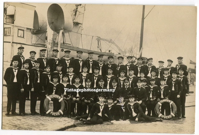 D8050 FOTO DEUTSCHES Schiff Kriegsschiff Tender Fuchs Crew Besatzung ...