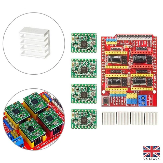CNC SHIELD V3 A4988 Stepper Motor Driver Expansion Board 3D Printer for Arduino £10.99 - PicClick UK