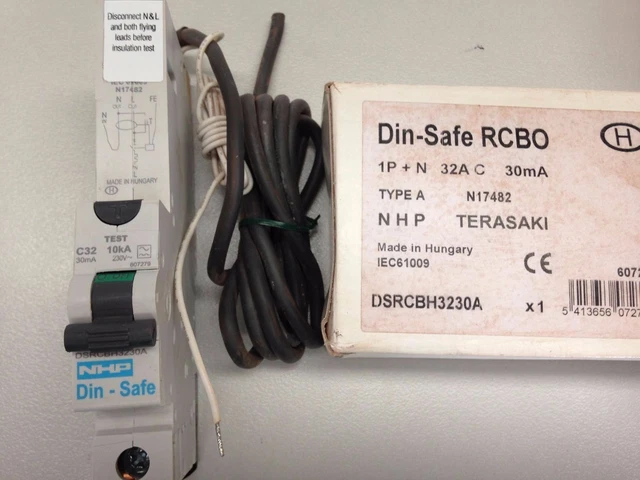 NHP TERASAKI DIN-SAFE RCBO DSRCBH3230A 32A C32 30mA 10kA 1P MCB Circuit ...
