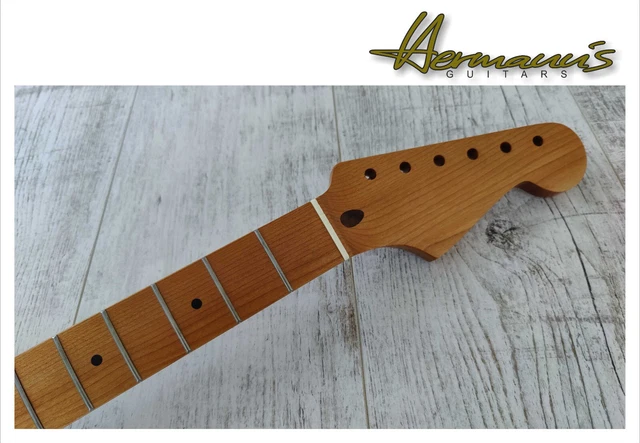 STRAT ONE PIECE Roasted Maple Neck, Black Dots, 21 Frets, No. STOP-01 ...