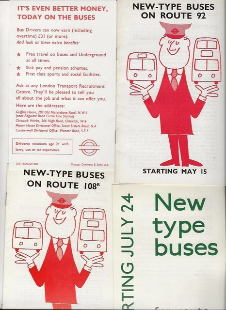 4 LONDON TRANSPORT Buses notices around 1971 routes 92 108 136 Harrow ...