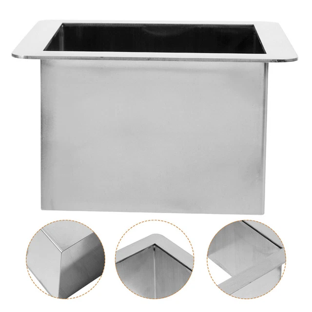 STAINLESS STEEL COUNTER Grommets Square Trash Chute Embedded £27.79 ...