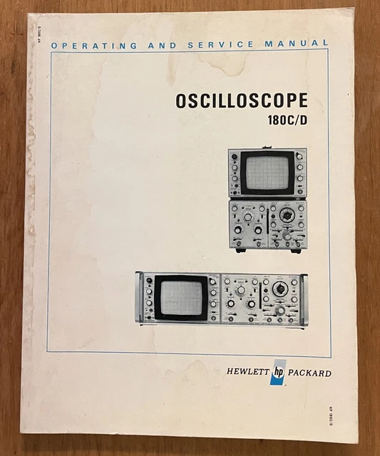 HP 180C/D OSCILLOSCOPE Operating and Service Manual £6.00 - PicClick UK