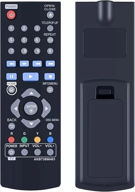 LG BLU-RAY/DVD PLAYER AKB73896401 Replacement Remote Control BP250 ...