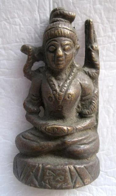ANCIENNE STATUE DIEU hindou Shiva Shiv en laiton 19ème idole décoration maison EUR 43,26 ...