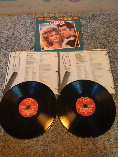 GREASE THE ORIGINAL Motion Picture Soundtrack Vinyl 1978 Double LP ...