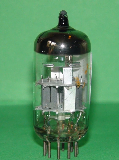 AMPEREX 6DJ8 ECC88 w|grid Solid Dimpled Disc Getter Vacuum Tube Strong ...