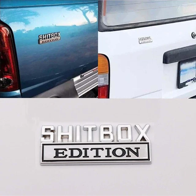 SHITBOX EDITION LOGO Metal Emblem Decal Badge Fun Car Sticker Chrome ...