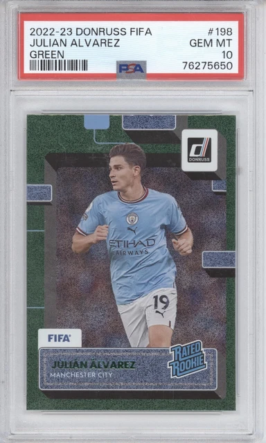 JULIAN ALVAREZ PSA 10 2022-23 Panini Donruss Fifa #198 Rookie Vert Rc ...