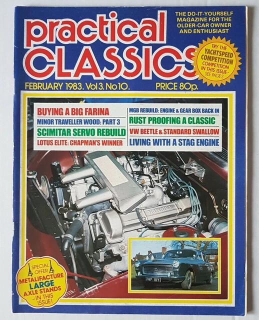 PRACTICAL CLASSICS MAGAZINE February 1983 MGB VW Beetle Scimitar Lotus ...