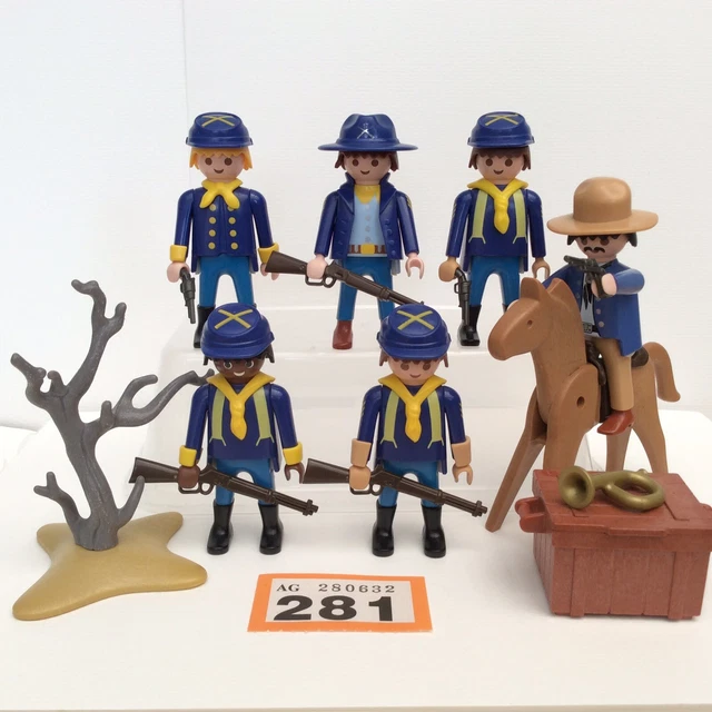 PLAYMOBIL WESTERN CIVIL War Soldier Figures x 6 Northerners, Union ACW ...