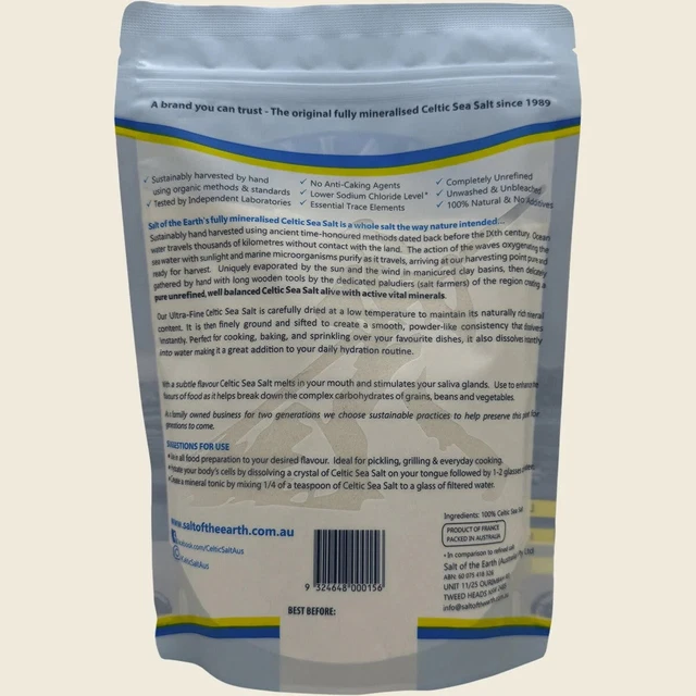 SALT OF THE Earth Celtic Sea Salt Ultra Fine 650g $12.76 - PicClick AU