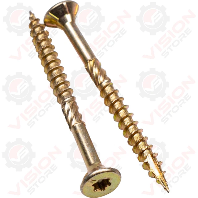 SELF TAPPING COUNTERSUNK Wood Srews Long TORX Chipboard Yellow 5.0x50-8 ...