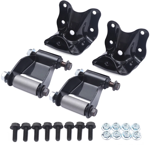 PAIR TRUCK REAR Leaf Spring Hanger Bracket &Shackle Kit For Ford Bronco ...