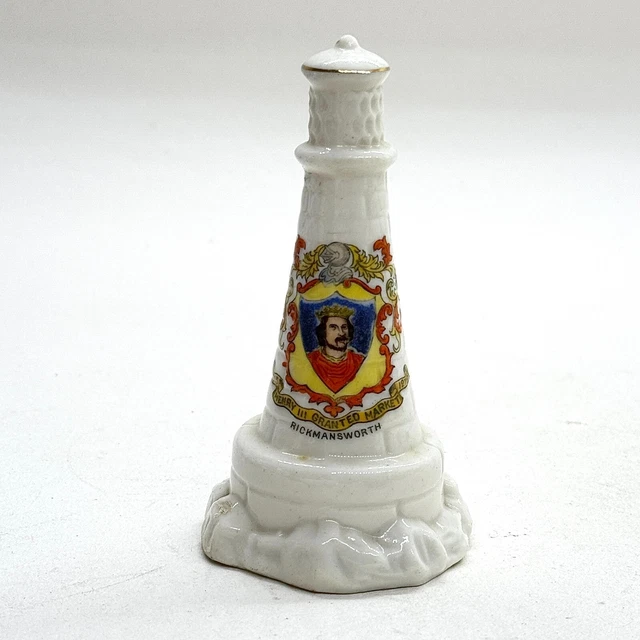 ANTIQUE ARCADIAN CHINA Crested Ware Rickmansworth Lighthouse Souvenir ...