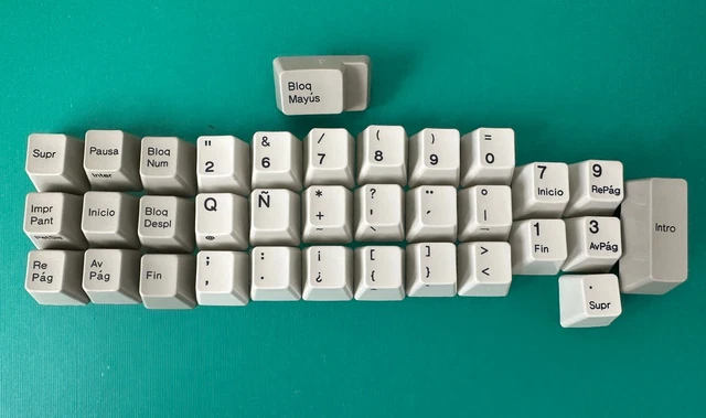 SPANISH LANGUAGE KEYCAPS IBM Model M Keyboard Buckling Spring Caps Keys ...