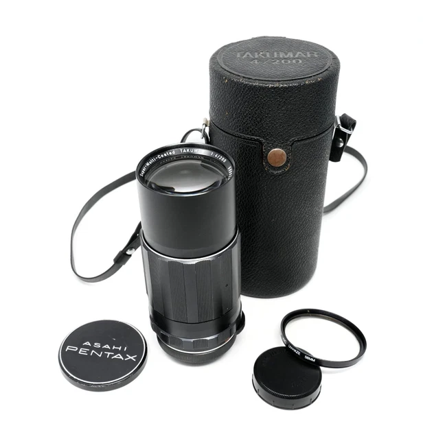ASAHI PENTAX SUPER Multi Coated Takumar 200mm F4 Objektiv M42 Mount mit Tasche EUR 49,91 ...