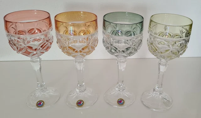 4 EDLE HOFBAUER Collection Bleikristall versch Farben 1970er Jahre EUR ...