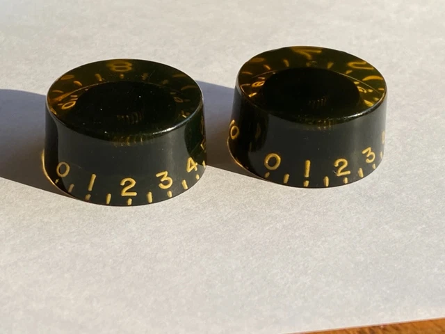 1950'S GIBSON “SHORT” Black Barrel-Speed Guitar Knobs Custom ES Models ...