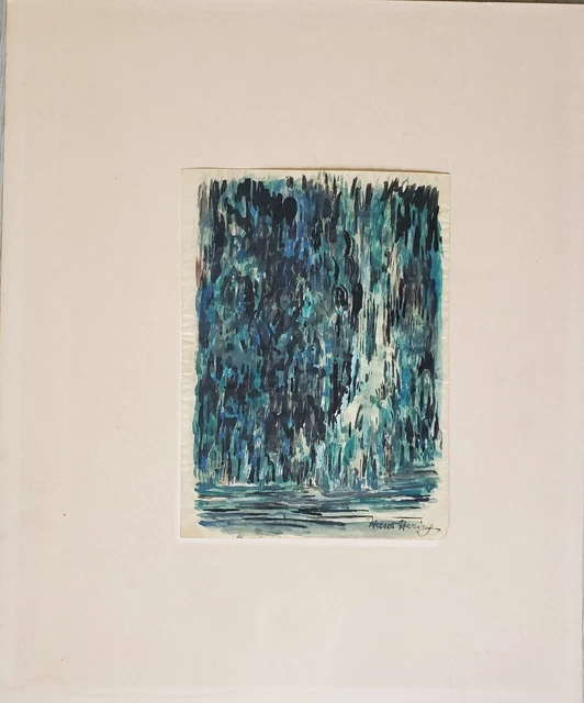 GEMÄLDE AQUARELL LANDSCHAFT Höhle Dachau Hans Hering Signiert Widmung EUR 50,00 - PicClick DE