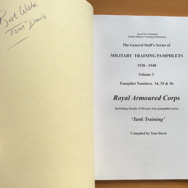 SIGNED WW2 MILITARY HISTORY BOOK: ARMOURED CORPS PAMPHLETS 34-36 by Tom ...