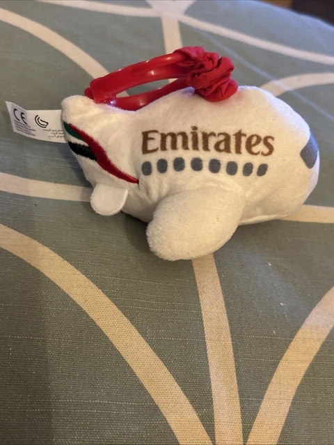EMIRATES AIRLINES PLUSH Soft Toy Plane Vibrate Pull String 5" Jumbo Jet ...