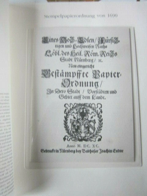 NÜRNBERG DOKU FAKSIMILE 1035E Die Stempelpapierverordnung 1690 EUR 22 ...