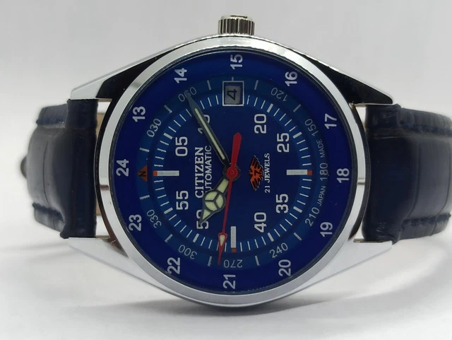CITIZEN VINTAGE AUTOMATIC Blue Color Dial Japan Made Day/Date Men's ...