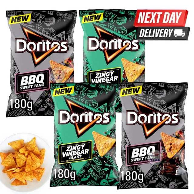 DORITOS TORTILLA CHIPS Sharing Bag Crisps 180g x 4 – Zingy Vinegar ...