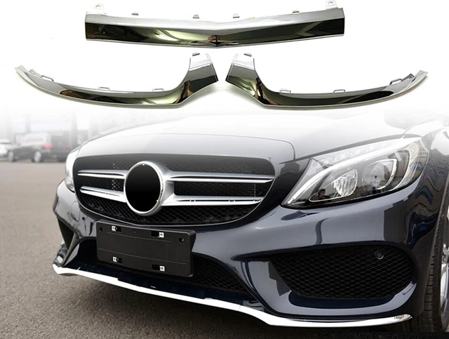 FRONT SPOILER LIPPE Stoßstange Chrom für 15-18 Mercedes Benz W205 C ...