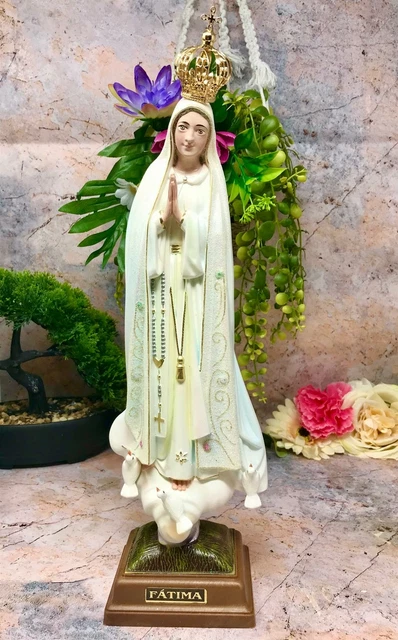 BLESSED VIRGIN MARY Our Lady of Fatima Statue Ornament Figurine 38 cm £ ...