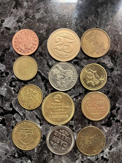 VINTAGE TOKEN LOT!! 12 Tokens/Coins! Various Styles & Conditions £3.92 ...