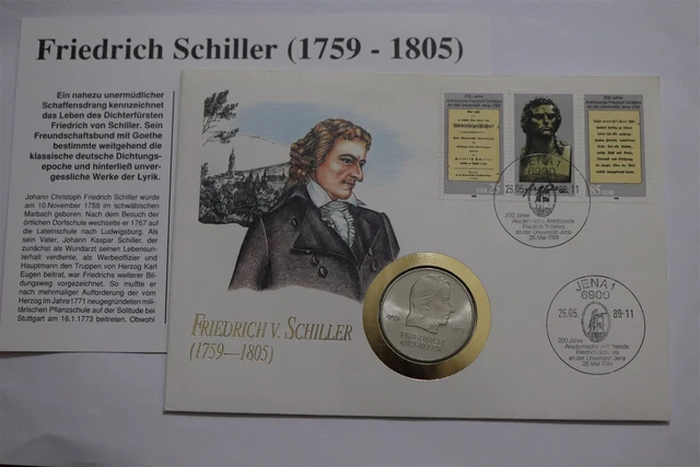 🧭 🇩🇪 ALLEMAGNE Rda 20 Mark 1972 Schiller Coin Cover B62 #511 EUR 27,13 ...