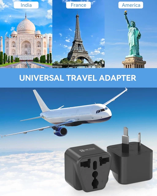HEYMIX UNIVERSAL TRAVEL Adapter (4-Pack), Us/Uk/Eu/India to AU Power ...